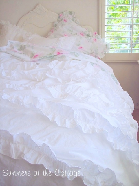 HEAVENLY DREAMS WHITE RUFFLES BEDDING FOR ROMANTIC HOMES